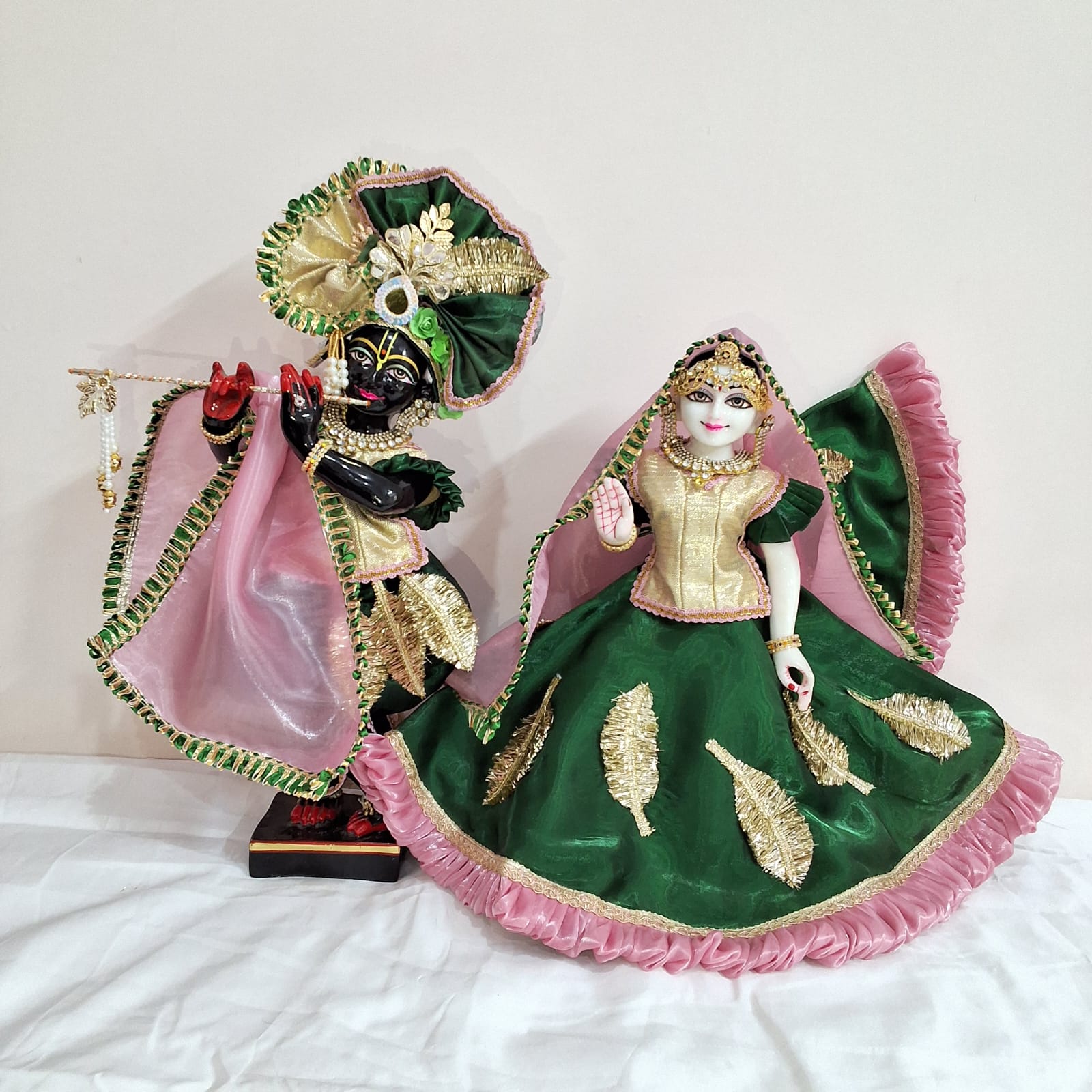 Vraj Mayur Silk Poshak | Holi special silk hand embroidery heavy dress ...